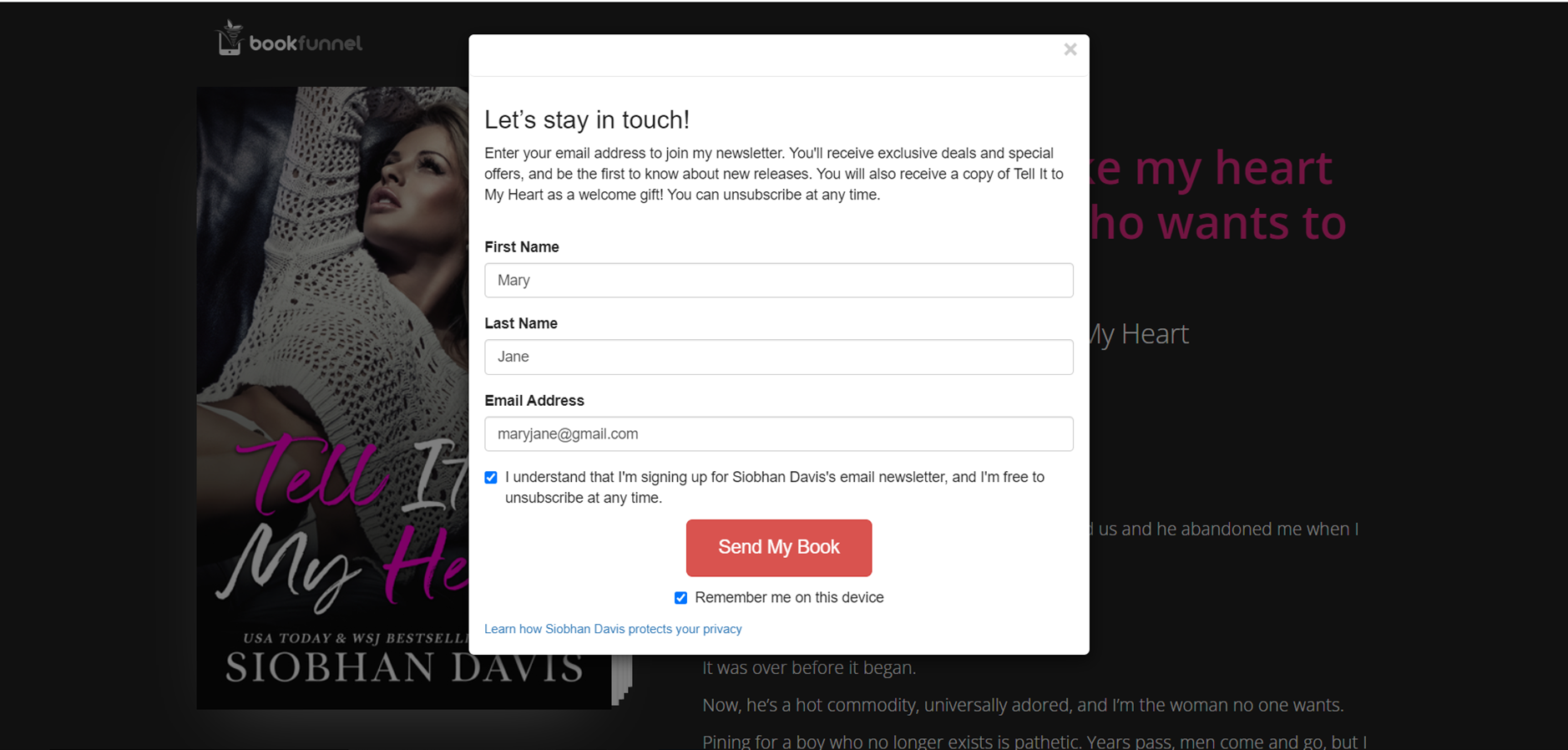 Bookfunnel Instructions - Siobhan Davis
